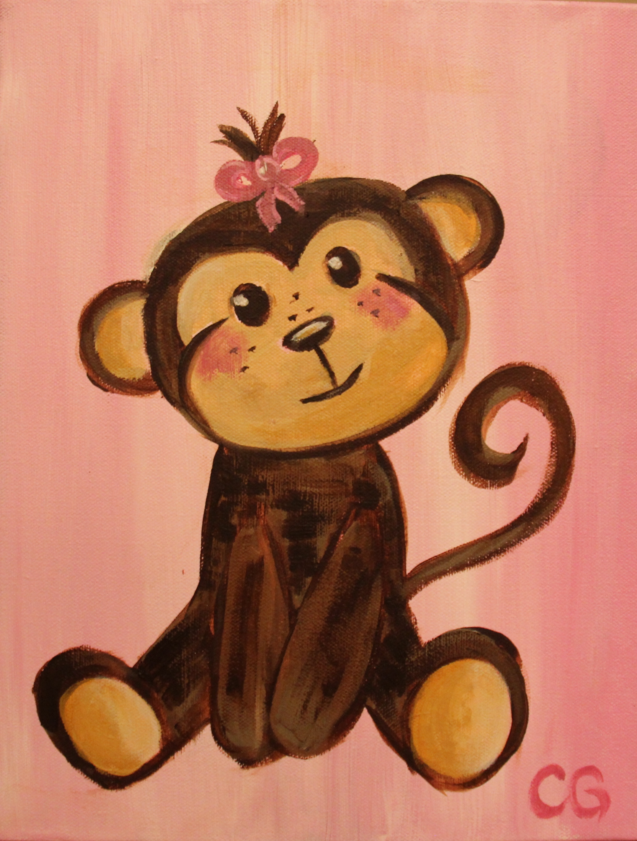 Casey_Gardner’s_Baby_Monkey | Casey Gardner's Acrylic Paintings
